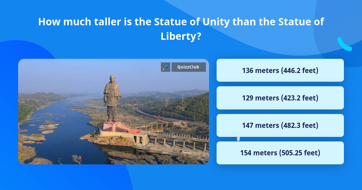 How much taller is the Statue of... | Trivia Questions | QuizzClub