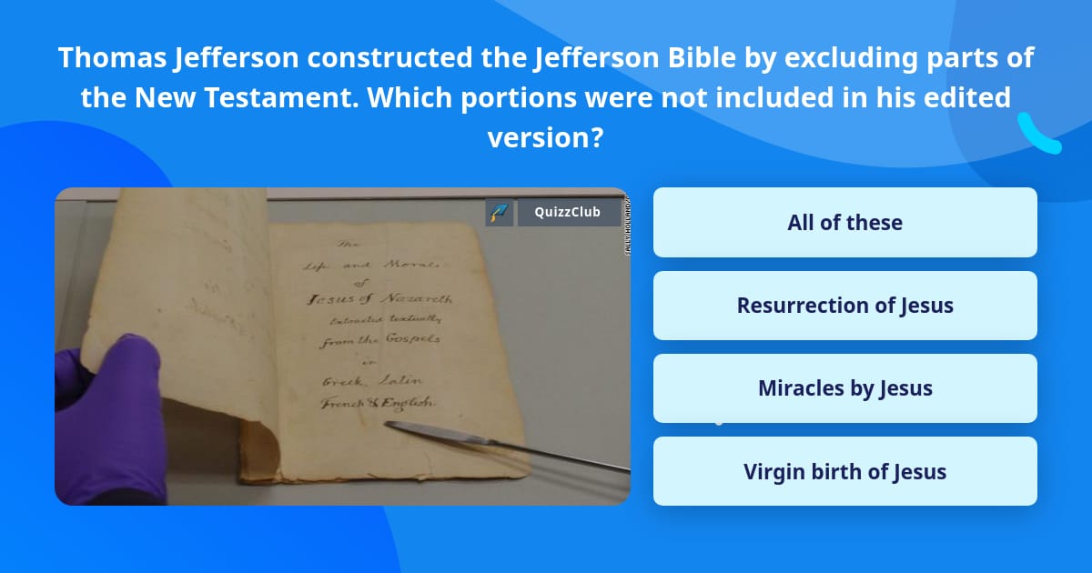 Thomas Jefferson constructed the... | Trivia Questions | QuizzClub