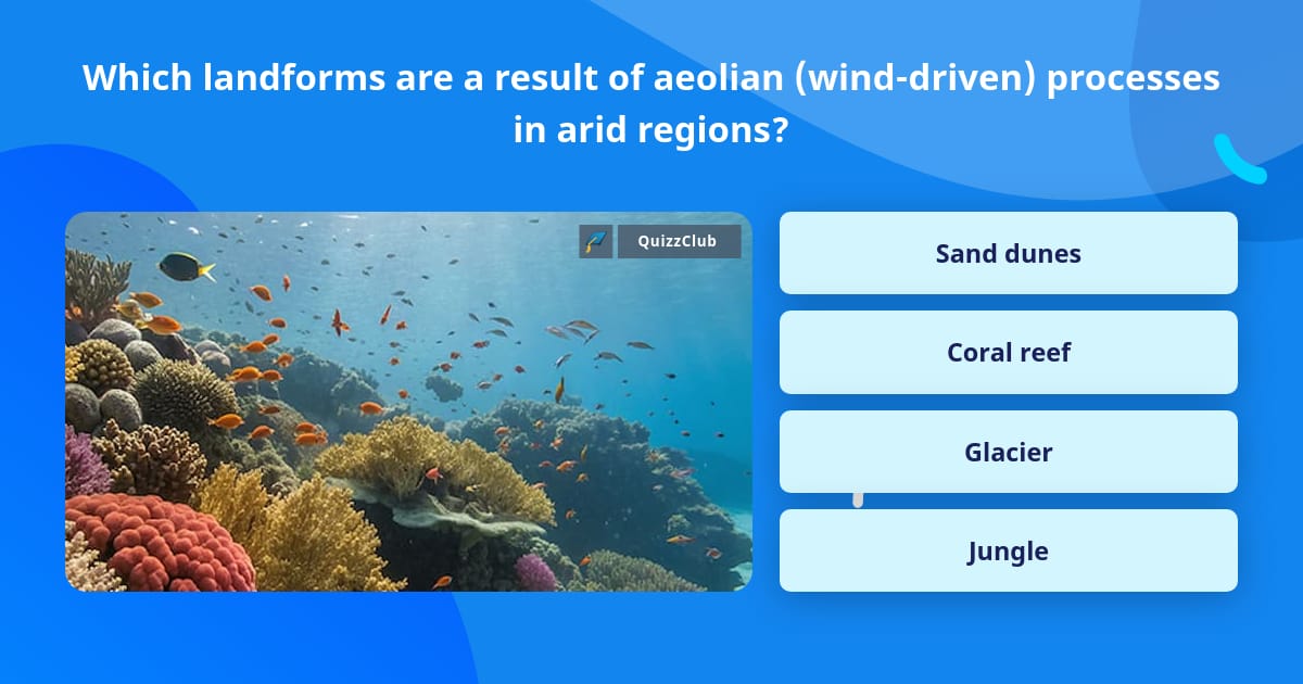 Which landforms are a result of... | Trivia Questions | QuizzClub