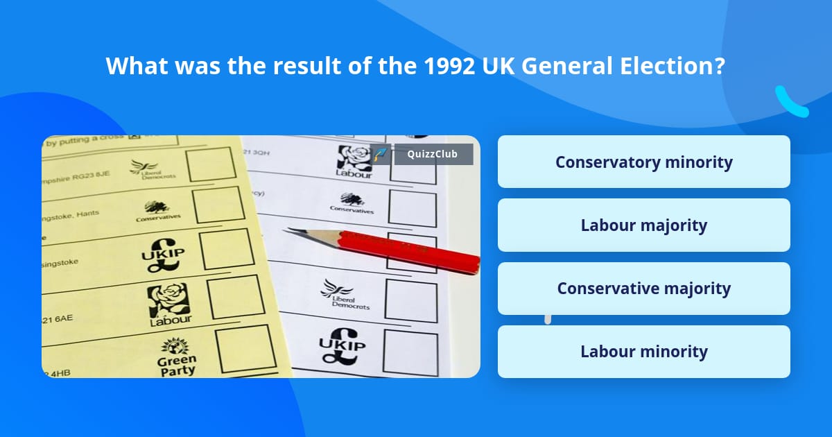 What was the result of the 1992 UK... | Trivia Questions | QuizzClub