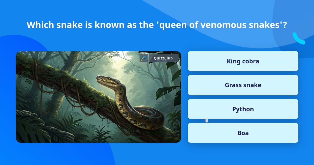 Which snake is known as the 'queen... | Trivia Questions | QuizzClub