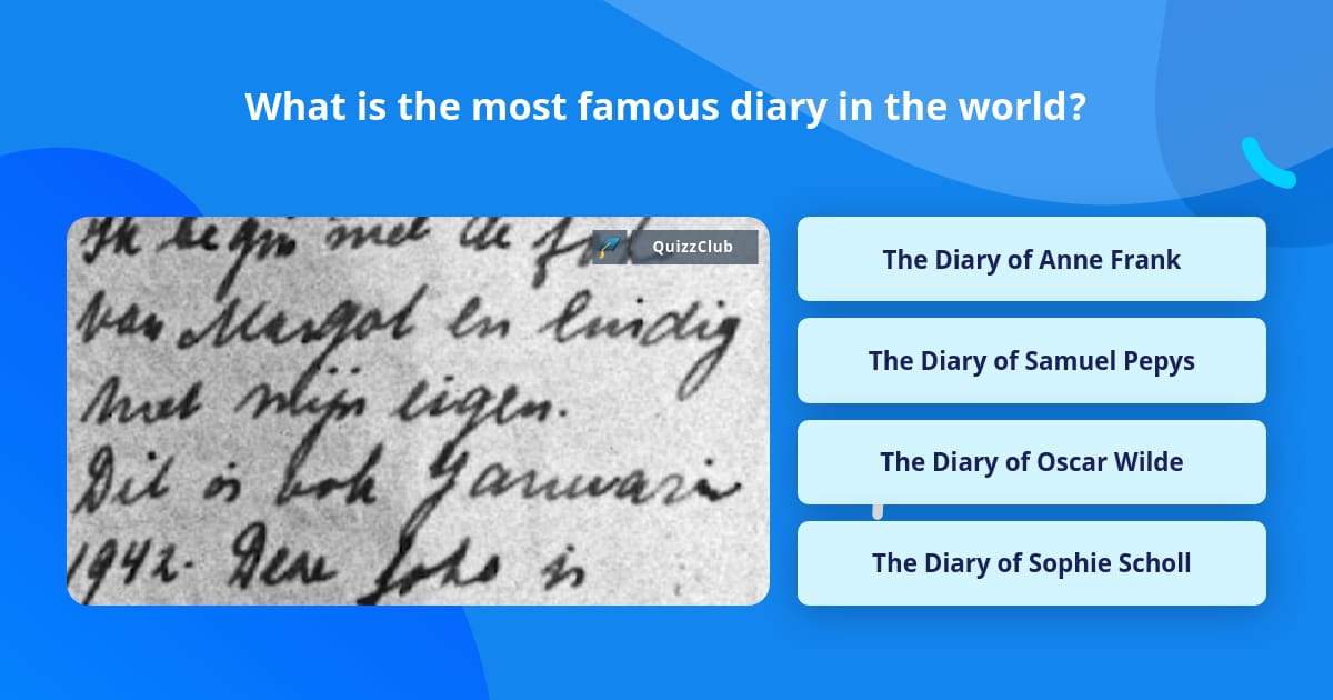 What is the most famous diary in the... | Trivia Questions | QuizzClub
