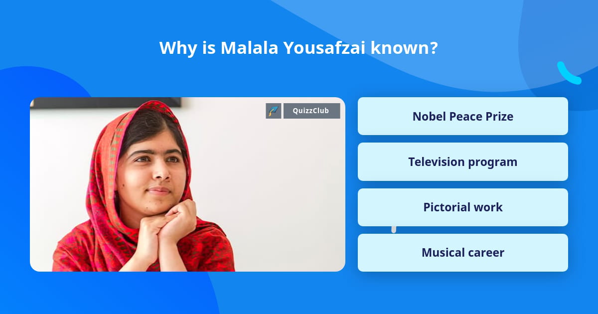 Why is Malala Yousafzai known? | Trivia Questions | QuizzClub