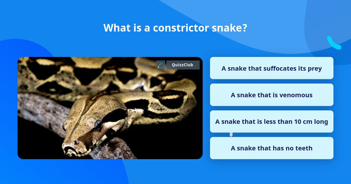 What is a constrictor snake? | Trivia Questions | QuizzClub