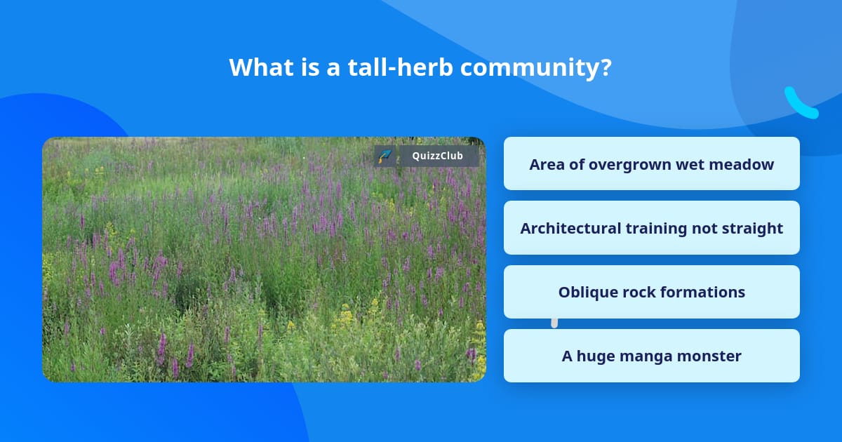 What is a tall-herb community? | Trivia Questions | QuizzClub
