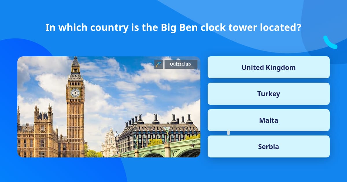 In which country is the Big Ben... | Trivia Questions | QuizzClub