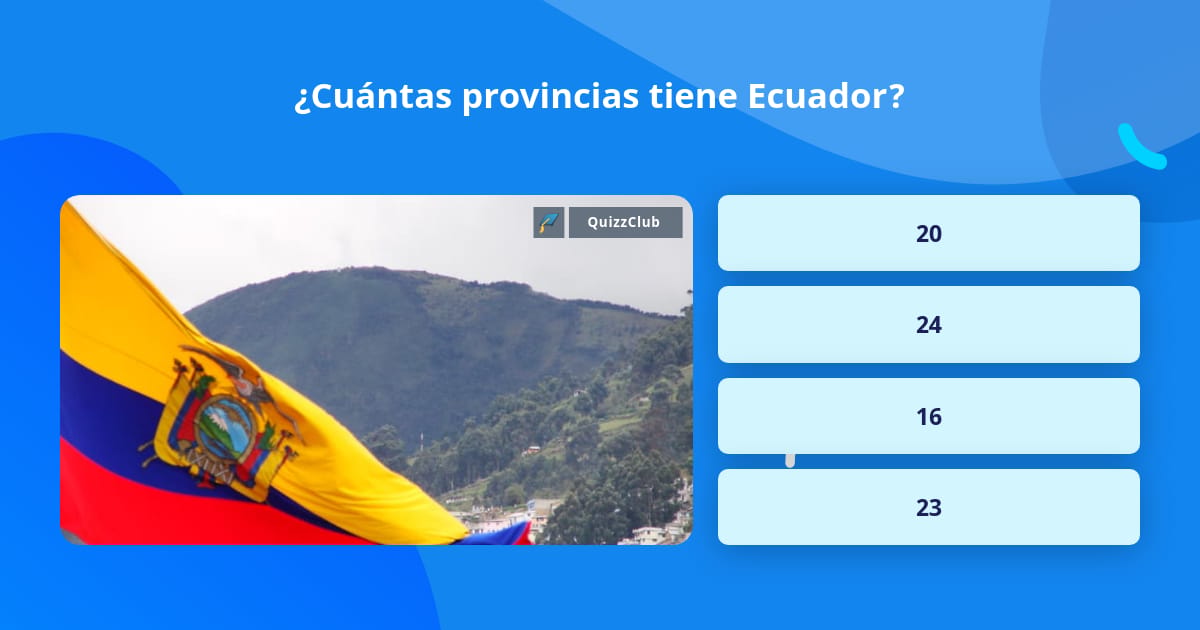 ¿Cuántas provincias tiene Ecuador? | Las Preguntas Trivia | QuizzClub
