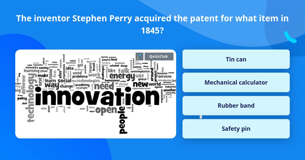 The inventor Stephen Perry acquired... | Trivia Answers | QuizzClub