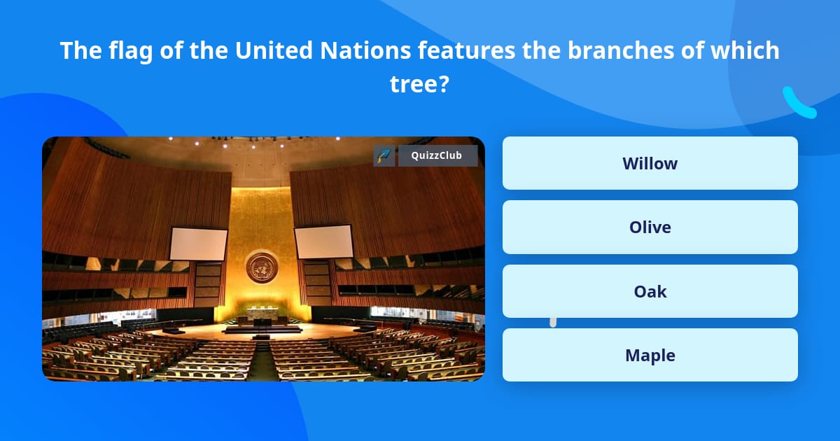 The flag of the United Nations... | Trivia Questions | QuizzClub