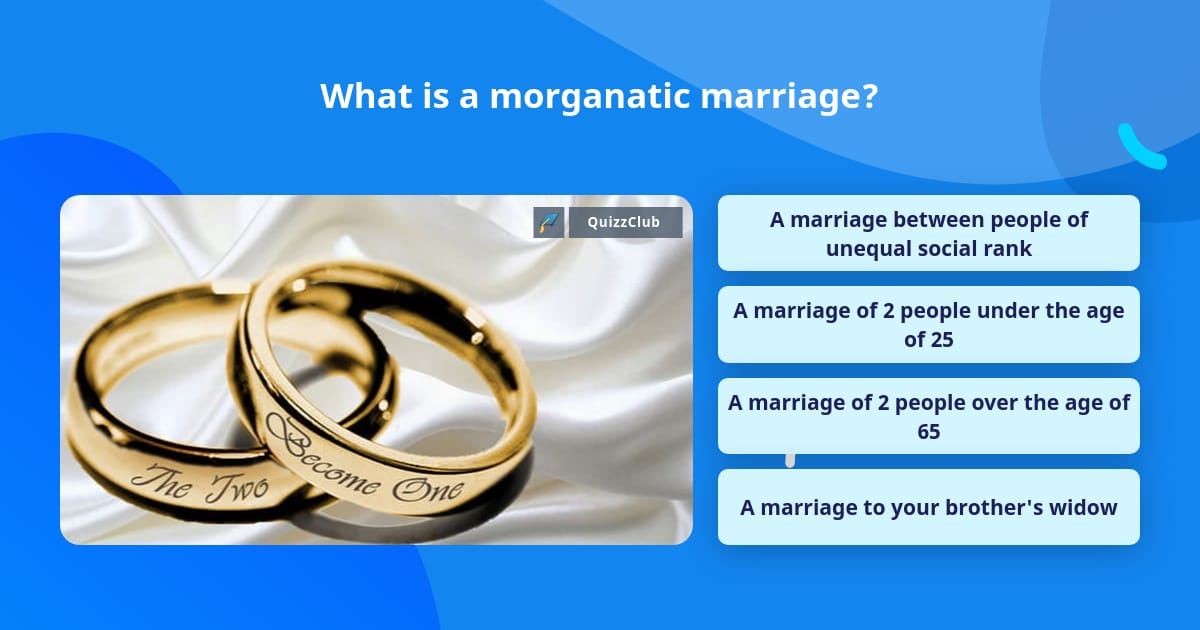 What is a morganatic marriage? | Trivia Questions | QuizzClub