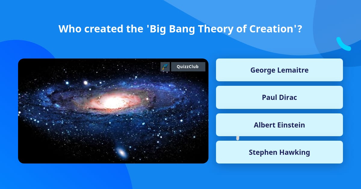 Who created the 'Big Bang Theory of... | Trivia Questions | QuizzClub