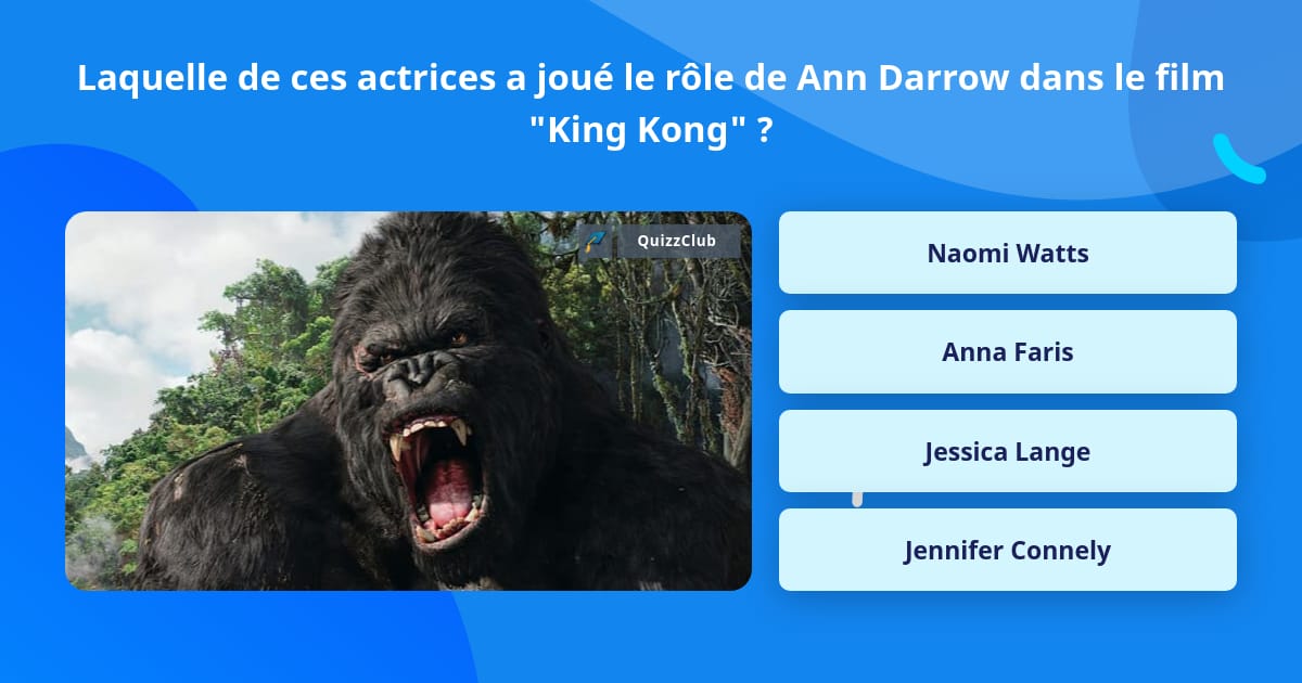 Laquelle de ces actrices a joué le... | Réponses au questionnaire