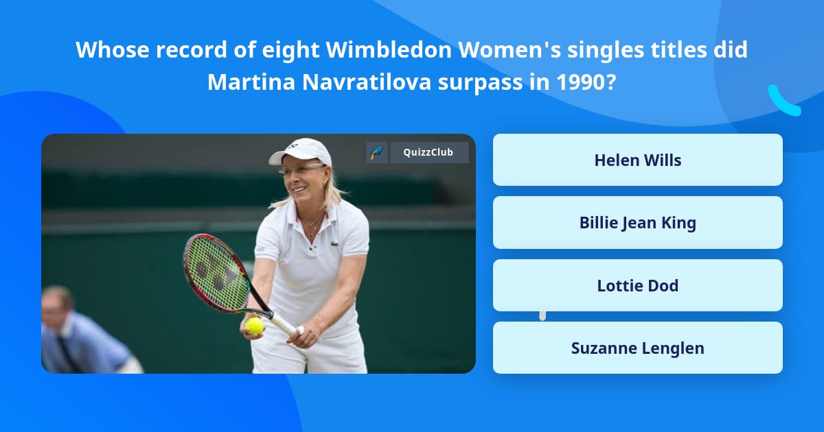 Whose record of eight Wimbledon... | Trivia Questions | QuizzClub