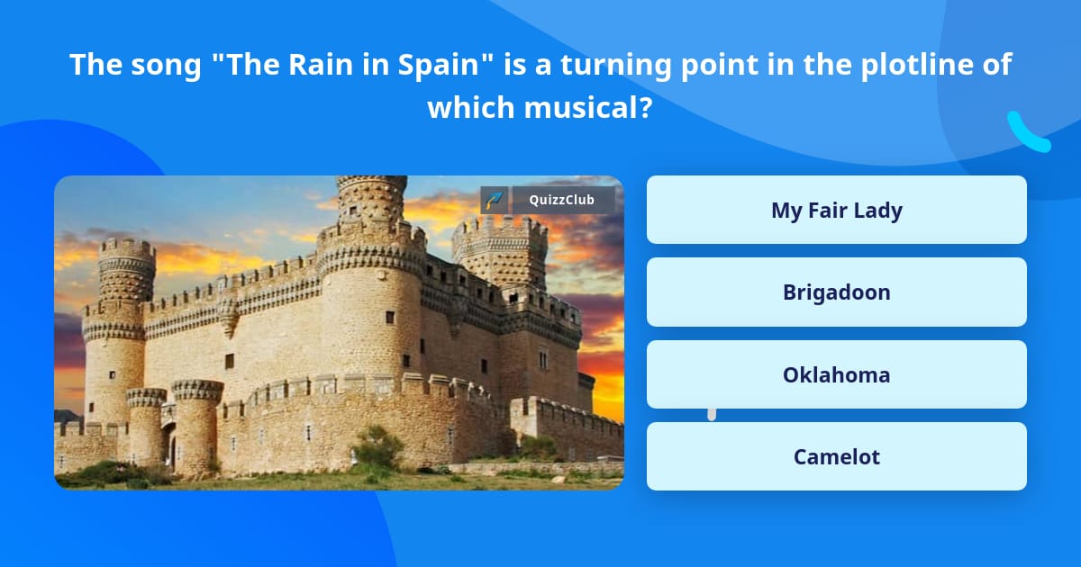 The song "The Rain in Spain" is a... | Trivia Answers | QuizzClub
