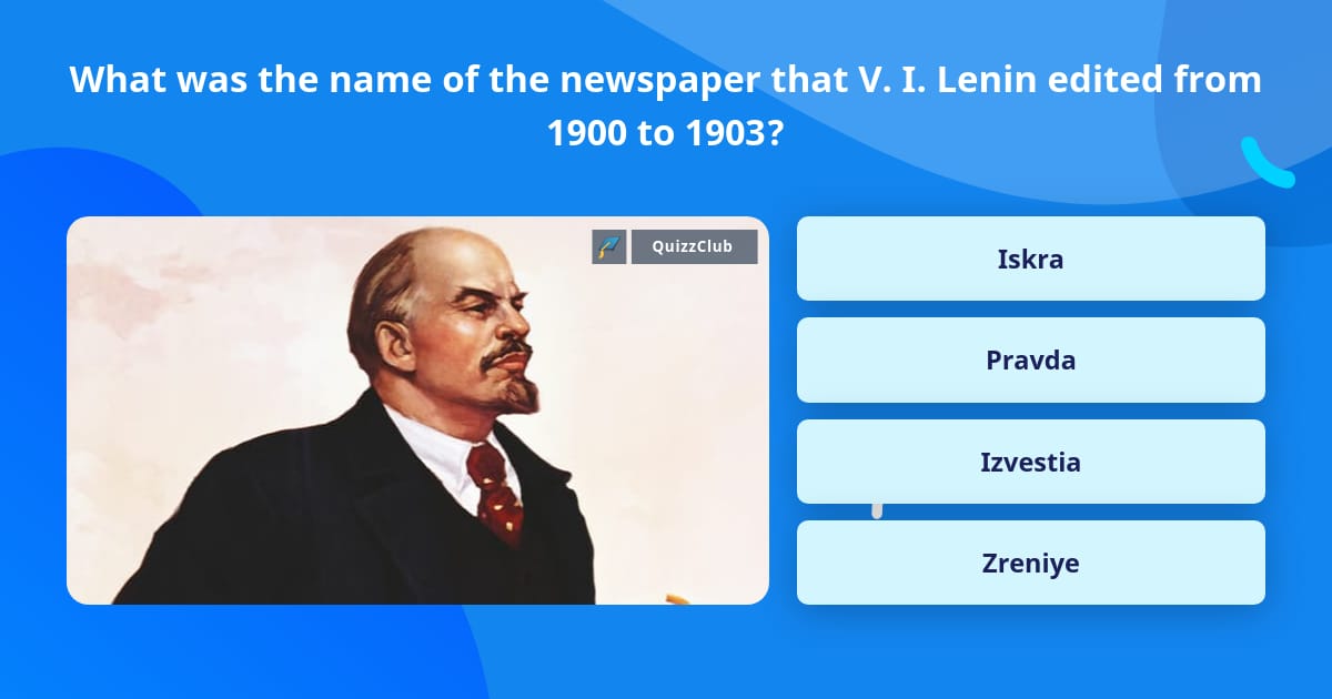 What was the name of the newspaper... | Trivia Questions | QuizzClub
