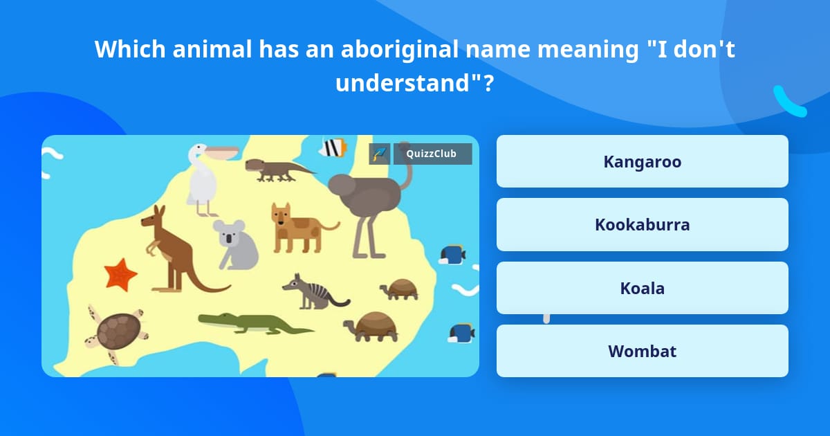 Which animal has an aboriginal name... | Trivia Questions | QuizzClub
