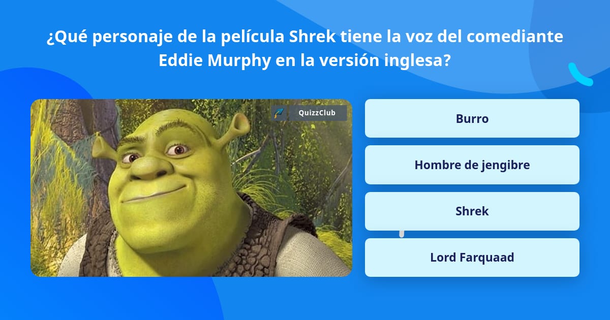 ¿Qué personaje de la película Shrek... | Las Preguntas Trivia