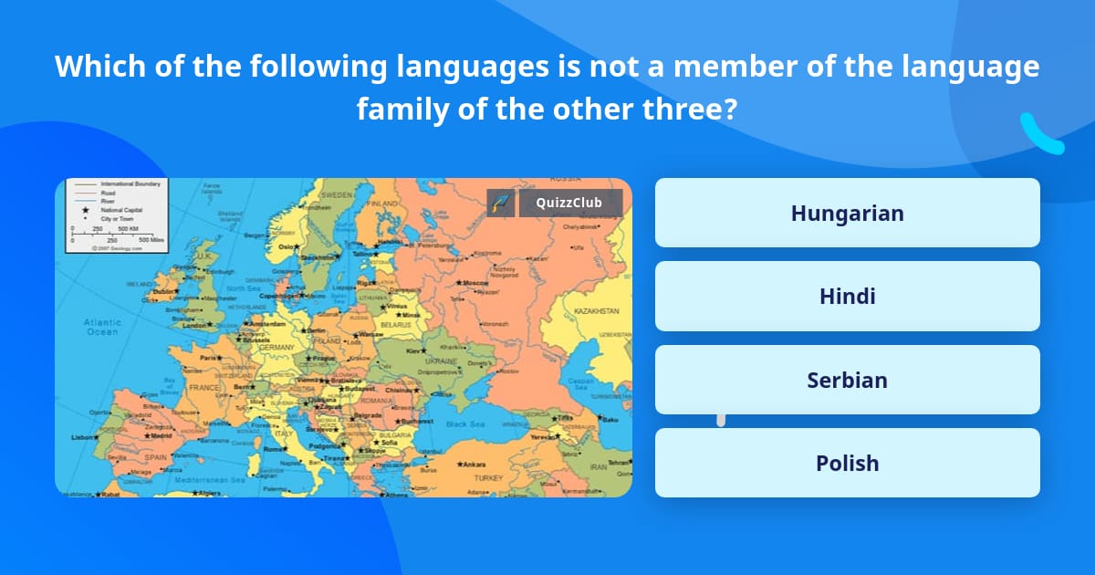 Which of the following languages is... | Trivia Questions | QuizzClub