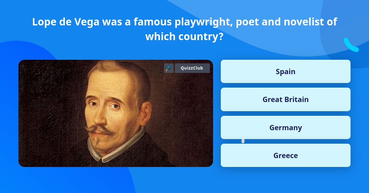 Lope de Vega was a famous... | Trivia Questions | QuizzClub