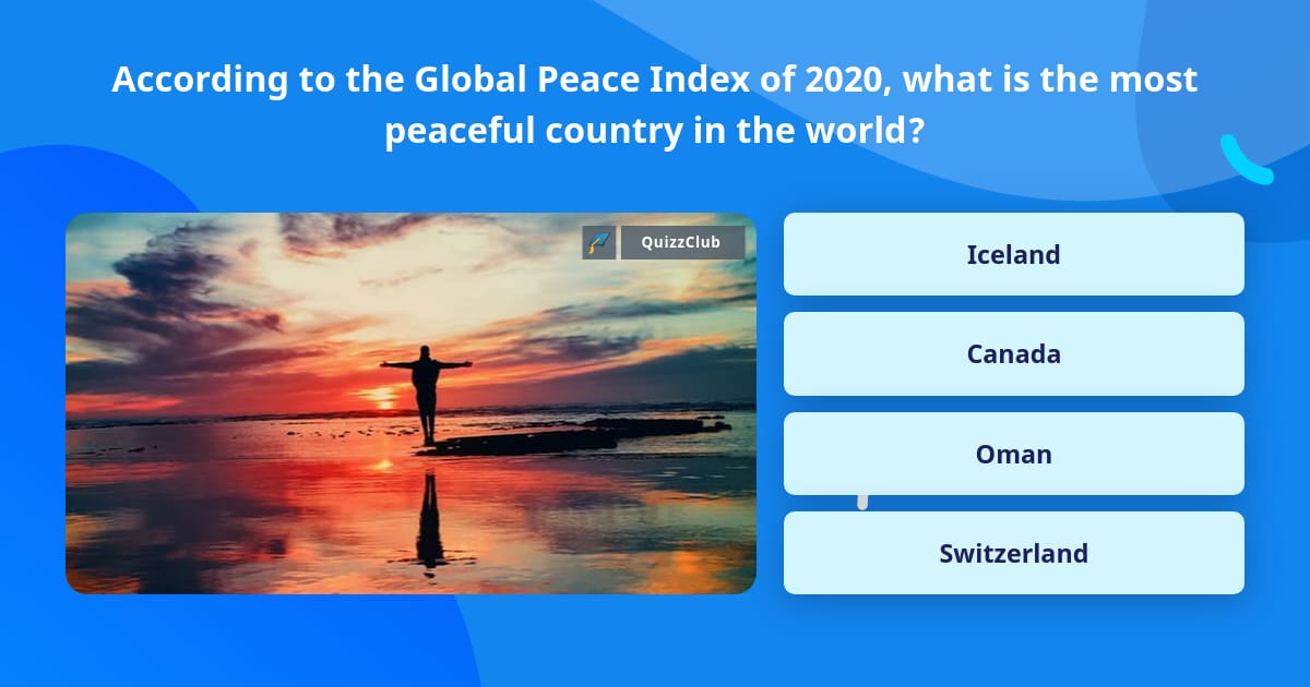 According to the Global Peace Index... | Trivia Answers | QuizzClub