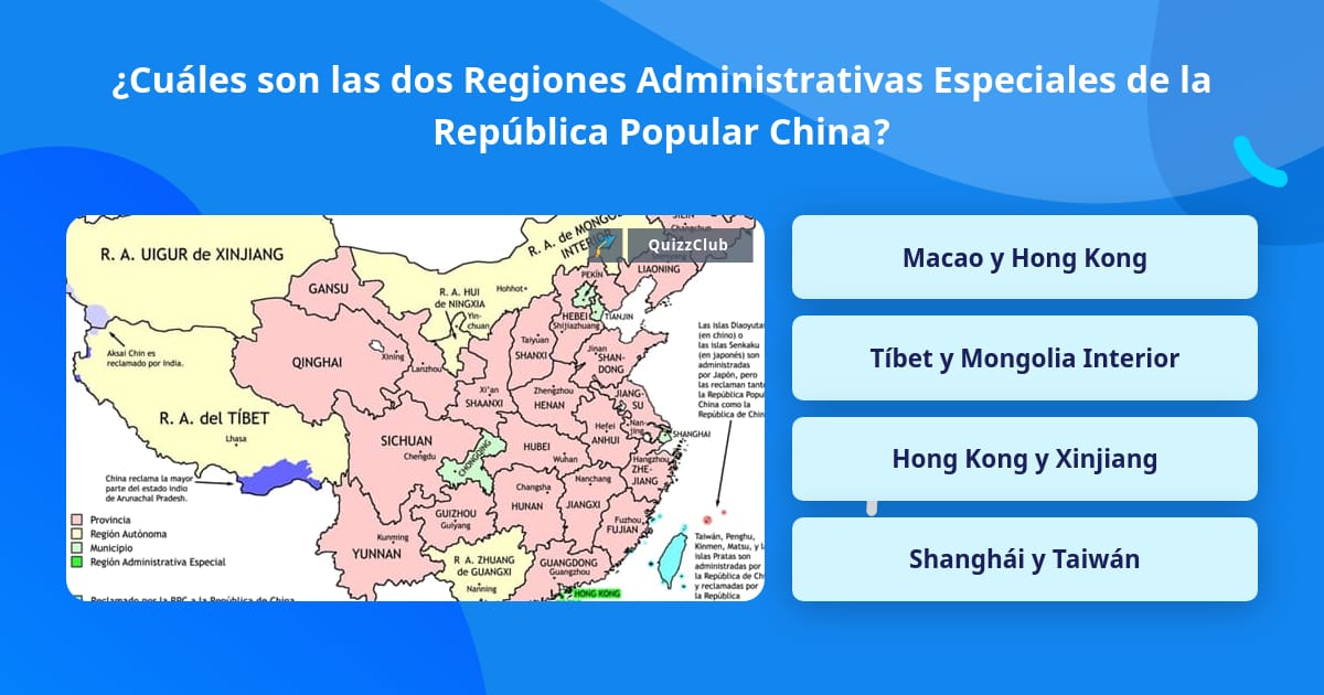 ¿Cuáles son las dos Regiones... | Las Preguntas Trivia | QuizzClub