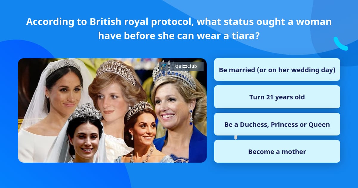 According to British royal protocol,... | Trivia Questions | QuizzClub