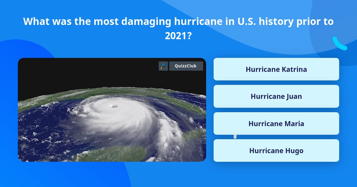 What was the most damaging hurricane... | Trivia Answers | QuizzClub