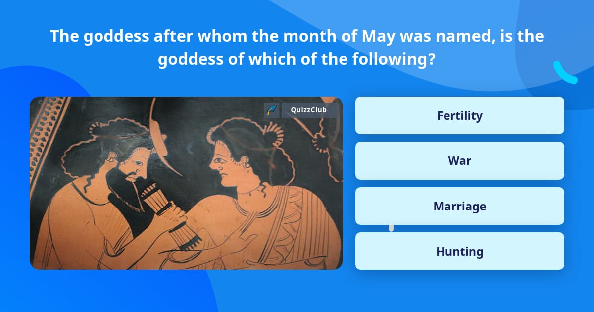 The goddess after whom the month of... | Trivia Answers | QuizzClub