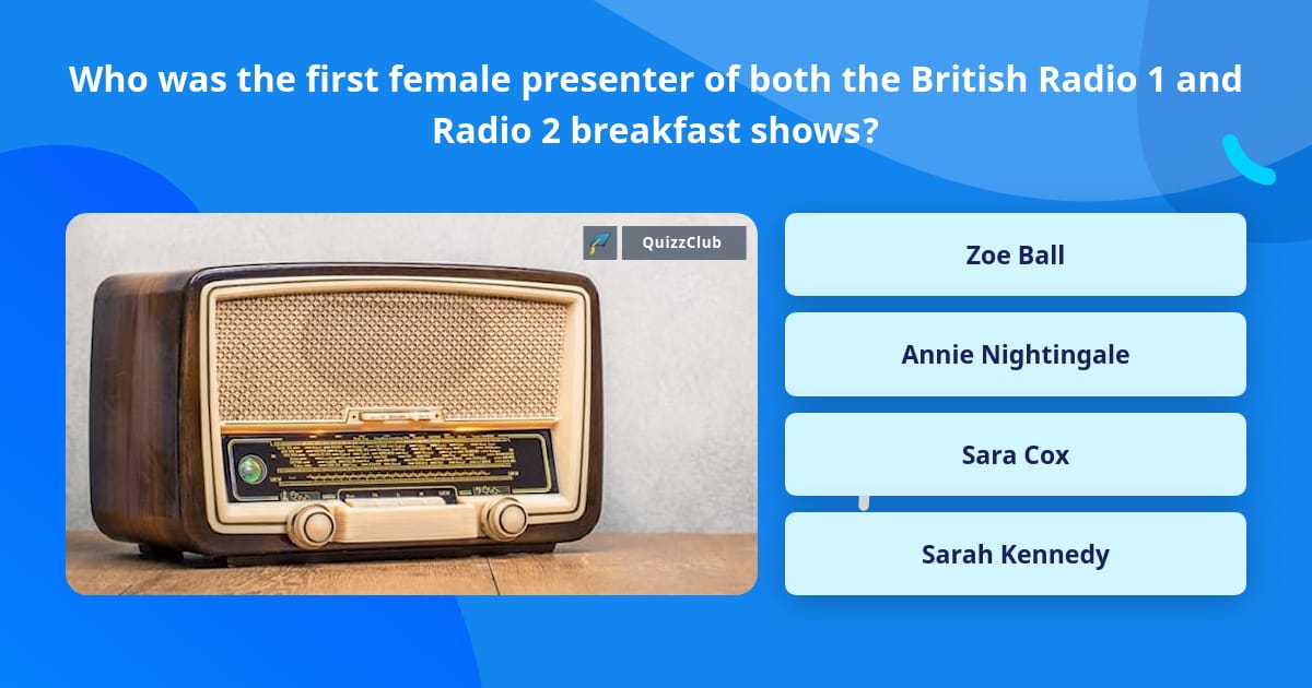 Who was the first female presenter... | Trivia Questions | QuizzClub