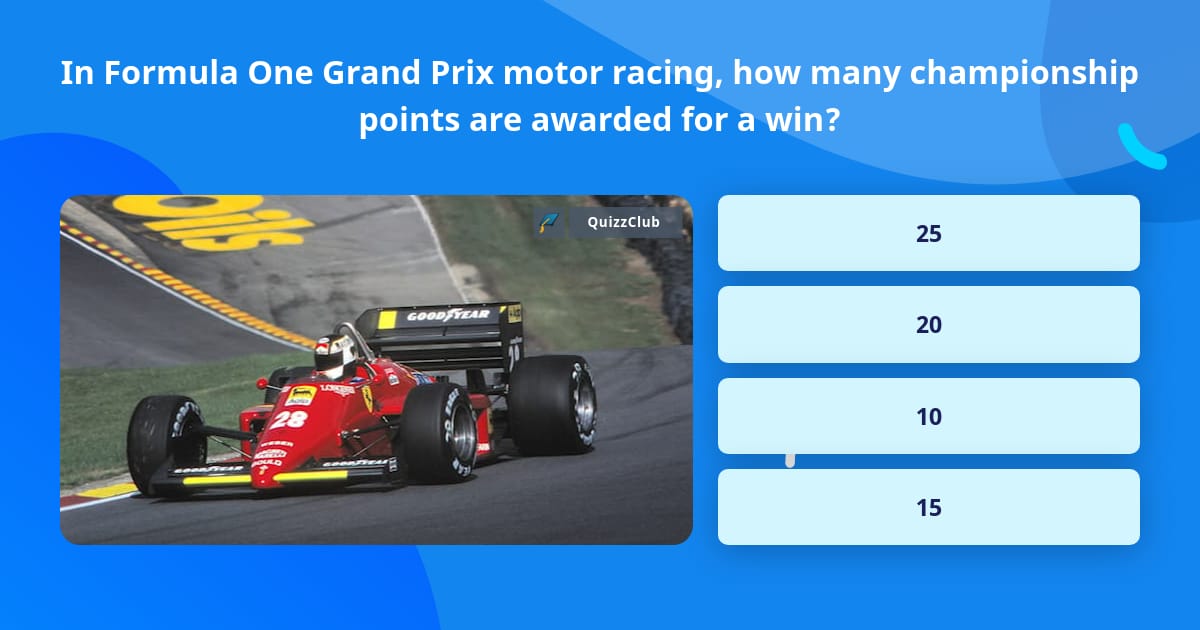 In Formula One Grand Prix motor... | Trivia Answers | QuizzClub