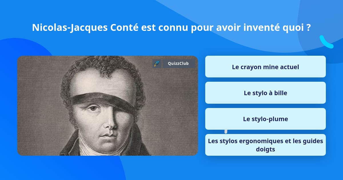 Nicolas-Jacques Conté est connu pour... | Questions | QuizzClub