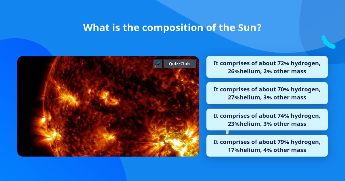 What is the composition of the Sun? | Trivia Questions | QuizzClub