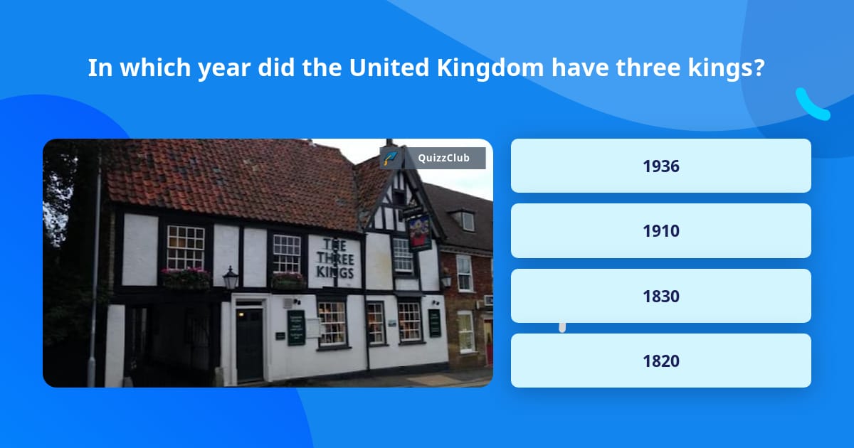 In which year did the United Kingdom... | Trivia Questions | QuizzClub