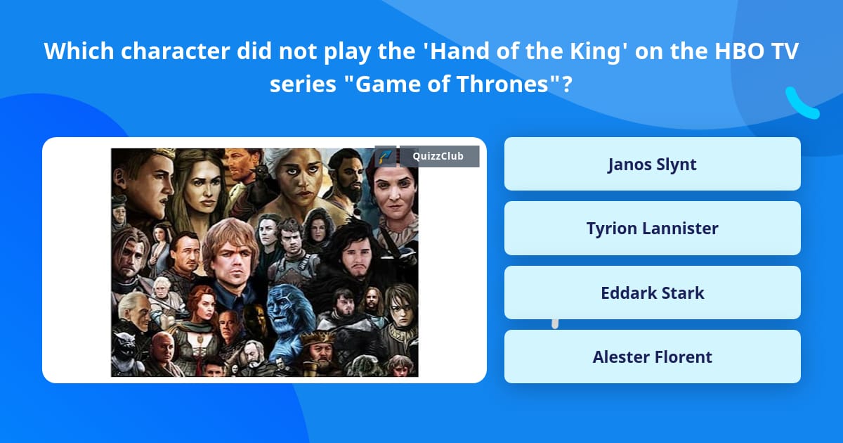 Which character did not play the... | Trivia Answers | QuizzClub