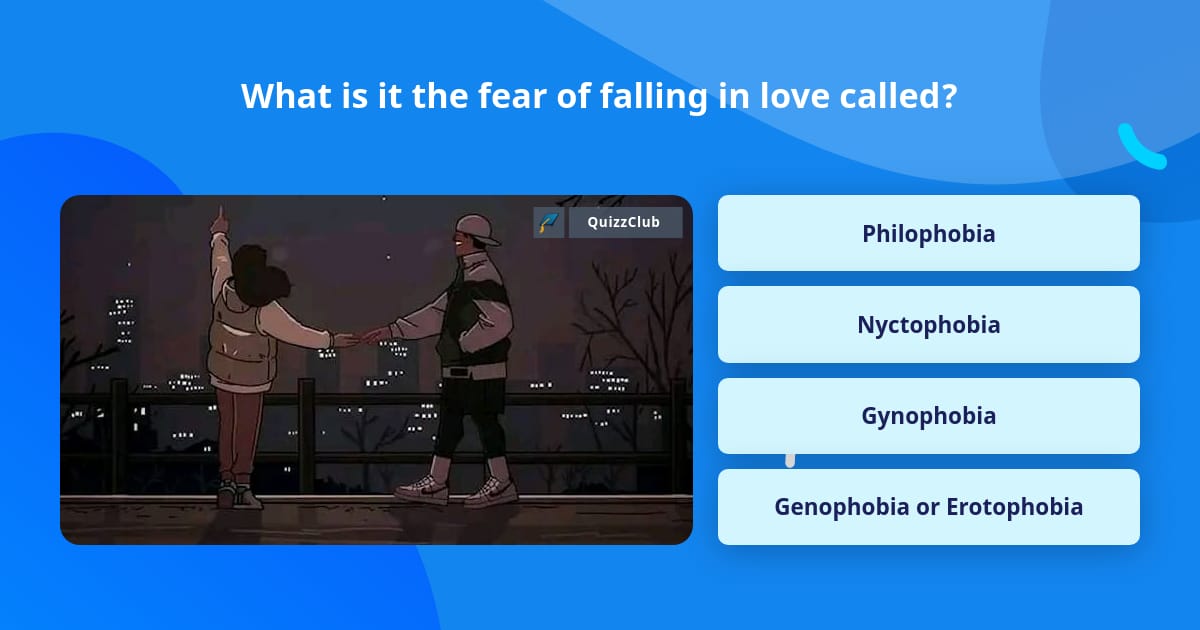 What is it the fear of falling in... | Trivia Questions | QuizzClub