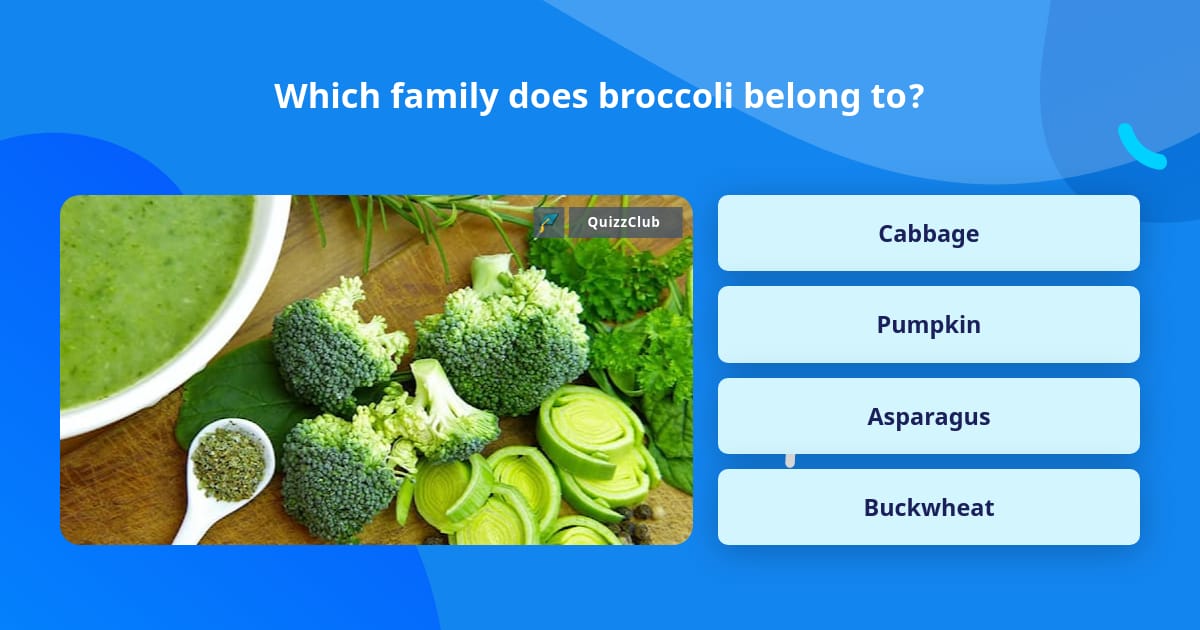 Which family does broccoli belong to? | Trivia Answers | QuizzClub