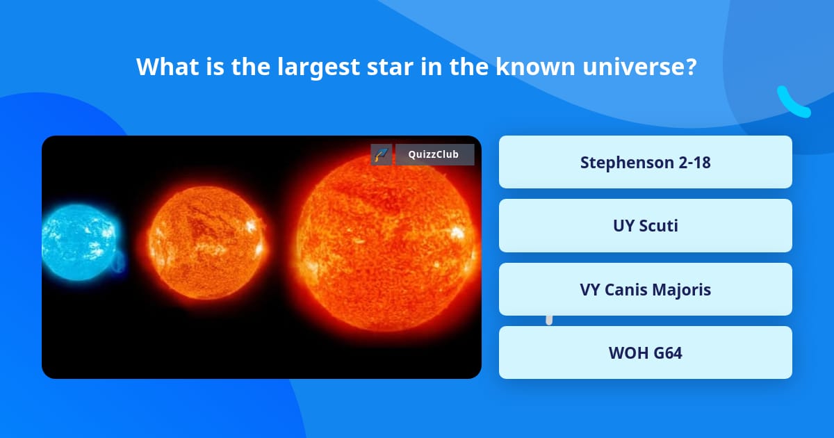 What is the largest star in the... | Trivia Questions | QuizzClub