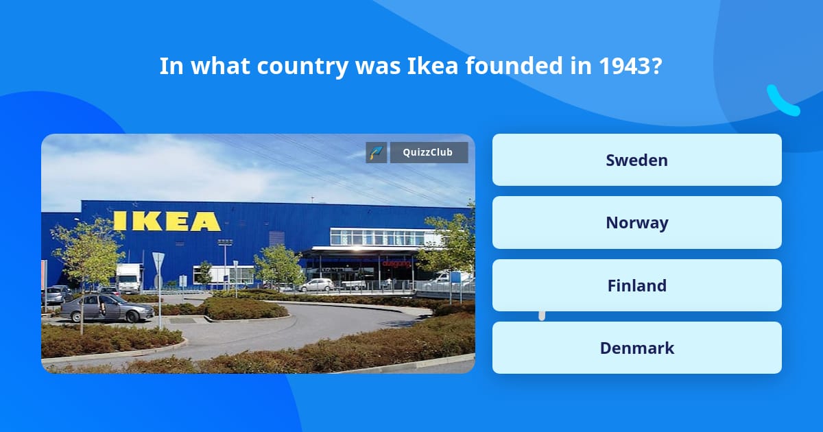 In what country was Ikea founded in... | Trivia Questions | QuizzClub