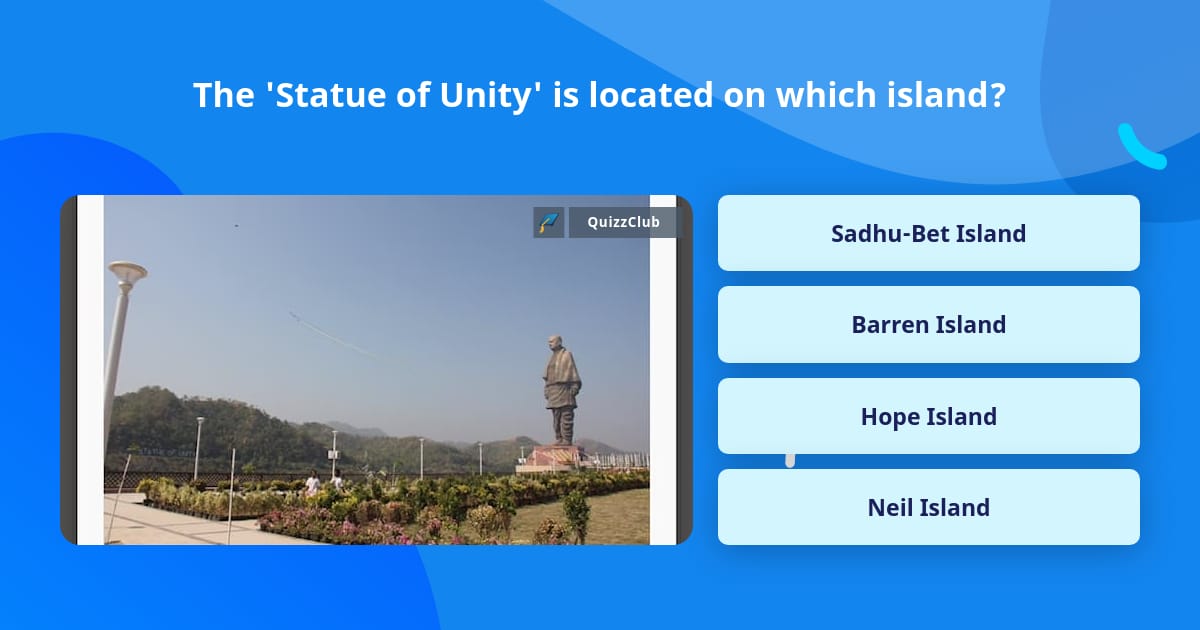 The 'Statue of Unity' is located on... | Trivia Questions | QuizzClub