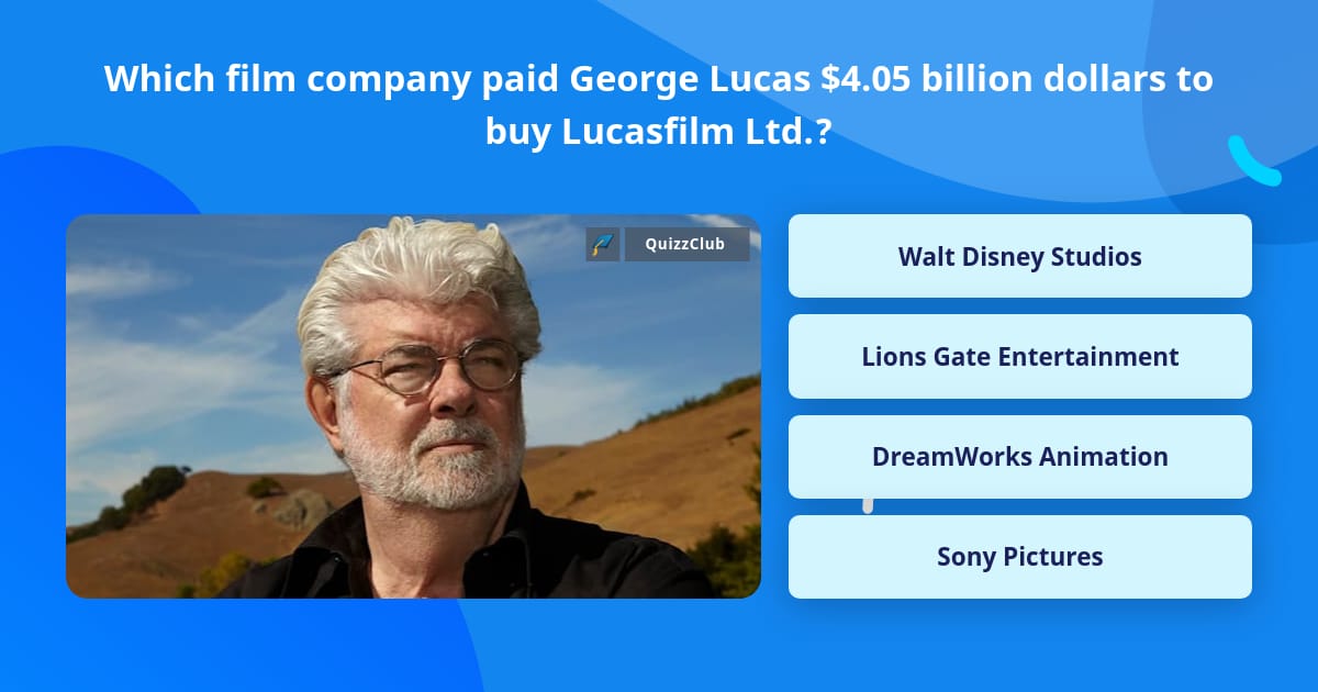 Which film company paid George Lucas... | Trivia Questions | QuizzClub