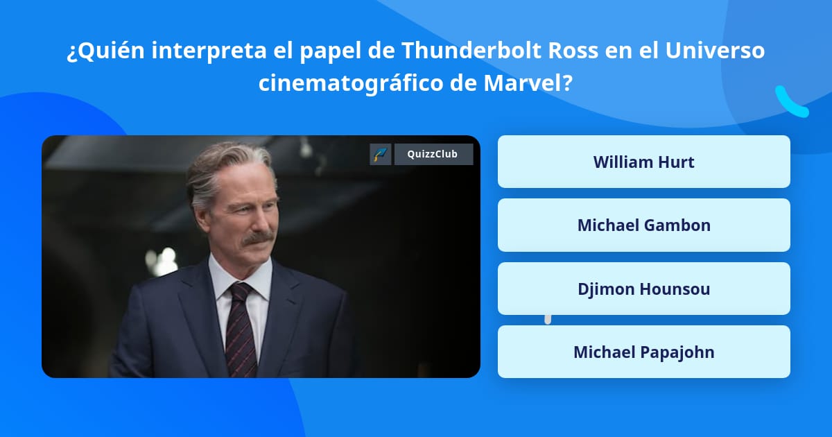 ¿Quién interpreta el papel de... | La respuesta de Trivia | QuizzClub