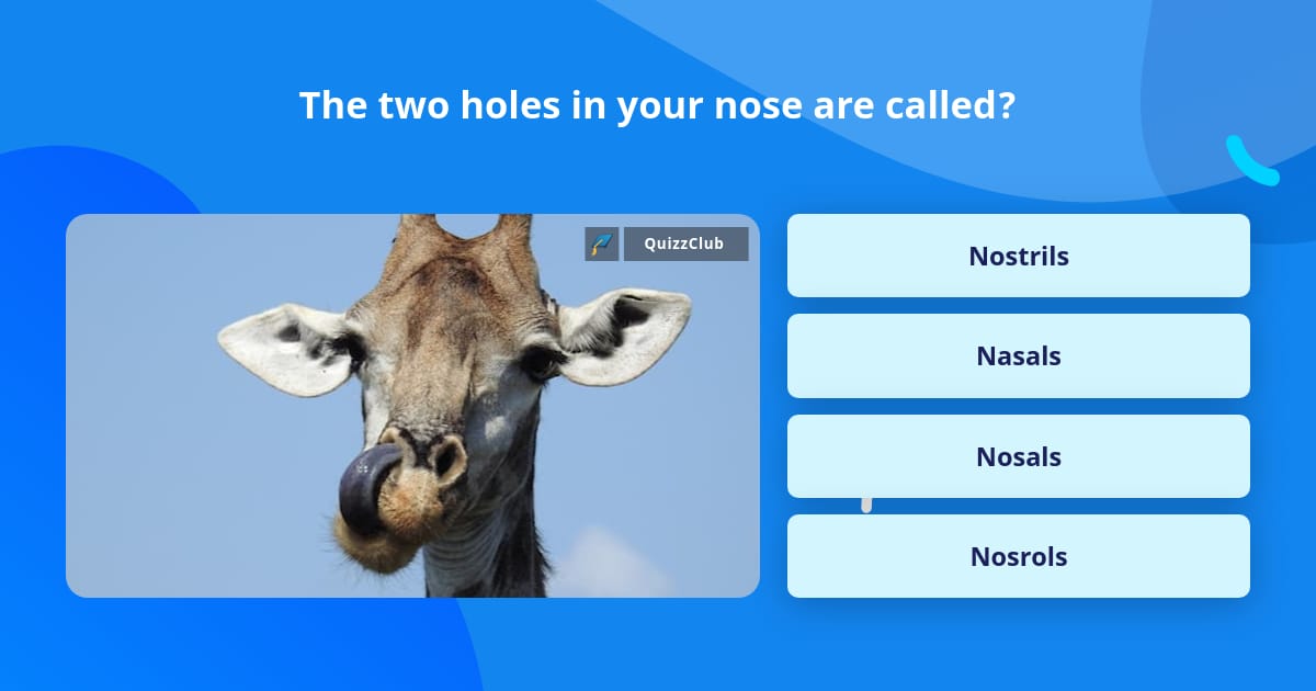 The two holes in your nose are called? | Trivia Answers | QuizzClub