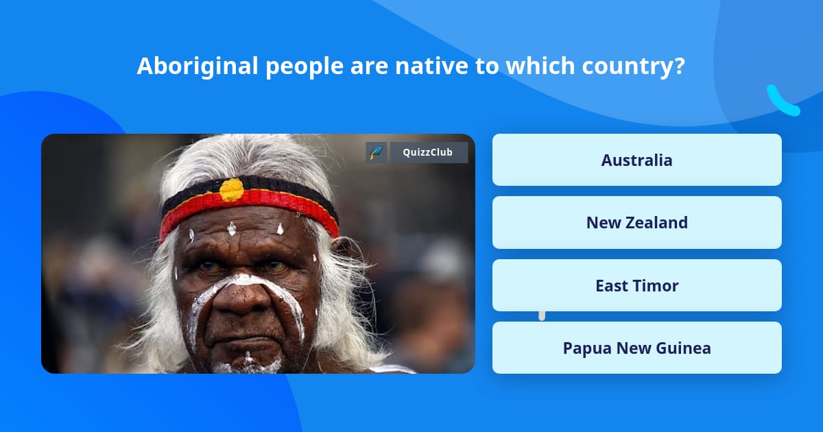 Aboriginal people are native to... | Trivia Questions | QuizzClub