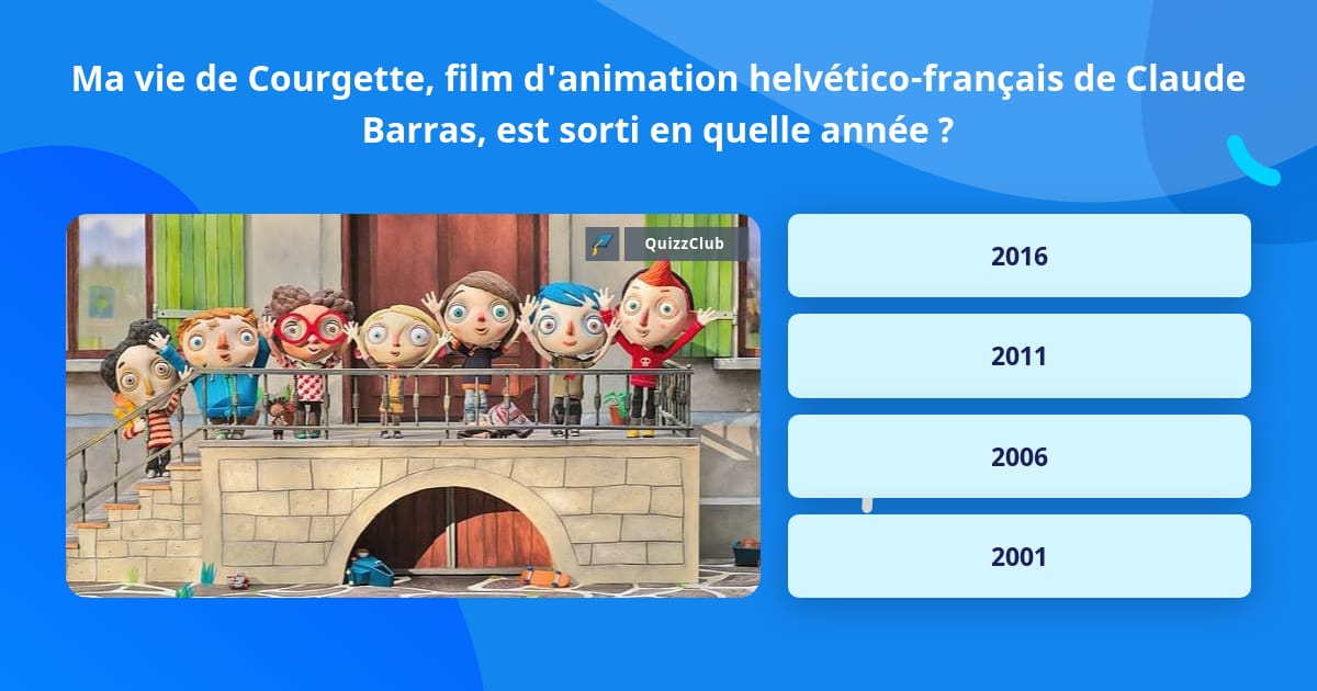 Ma vie de Courgette, film... | Questions | QuizzClub
