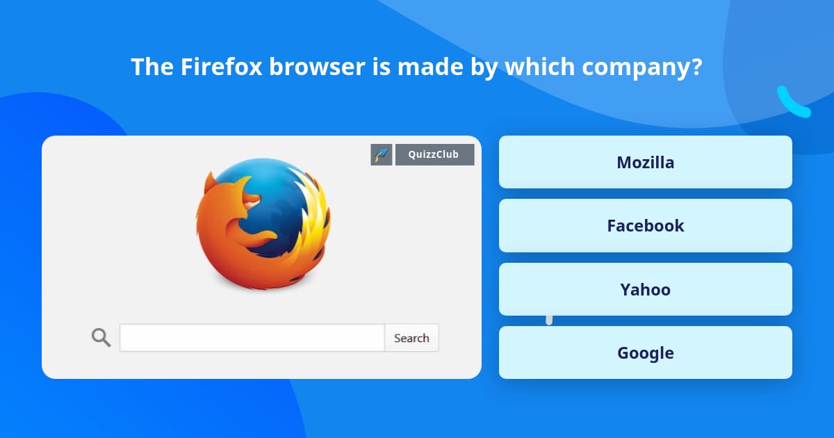 The Firefox browser is made by which... | Trivia Questions | QuizzClub