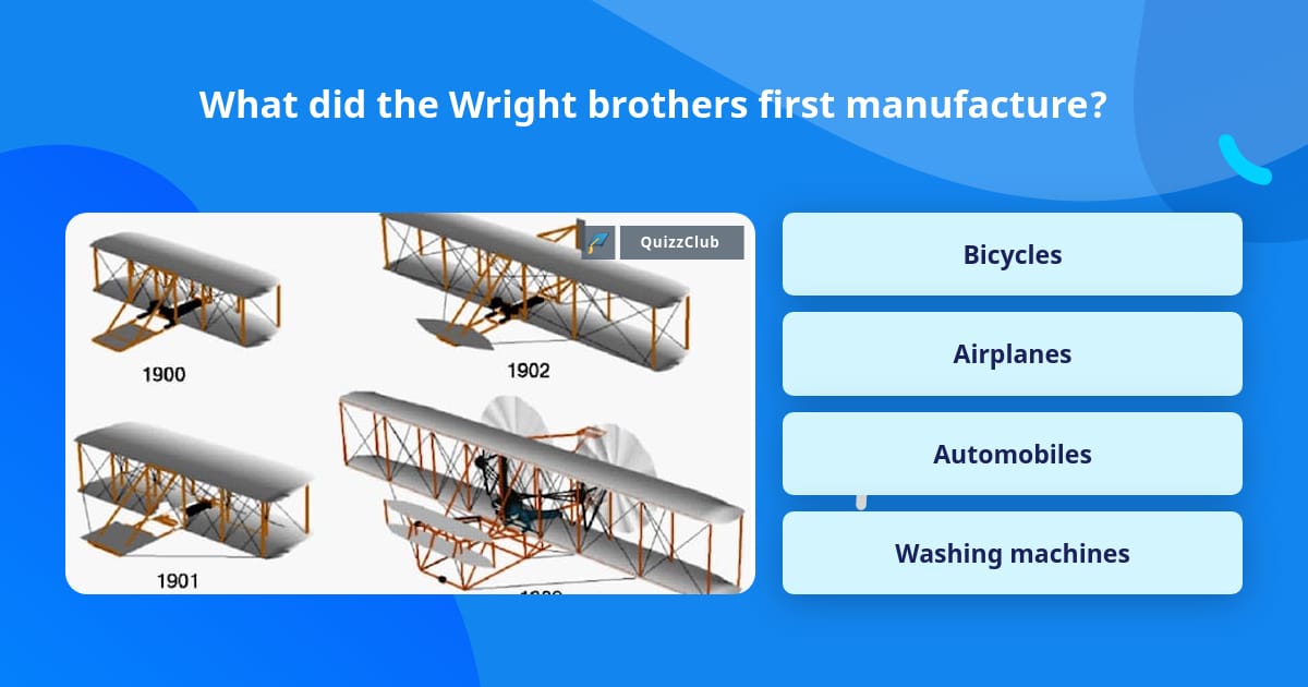 What did the Wright brothers first... | Trivia Questions | QuizzClub