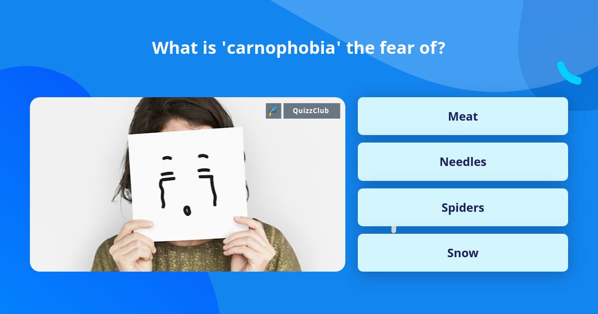 What is 'carnophobia' the fear of? | Trivia Questions | QuizzClub
