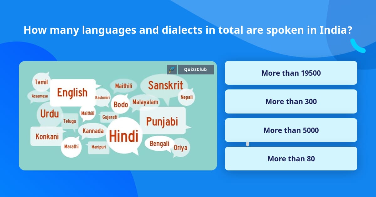 How many languages and dialects in... | Trivia Questions | QuizzClub
