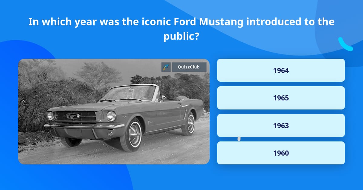 In which year was the iconic Ford... | Trivia Questions | QuizzClub