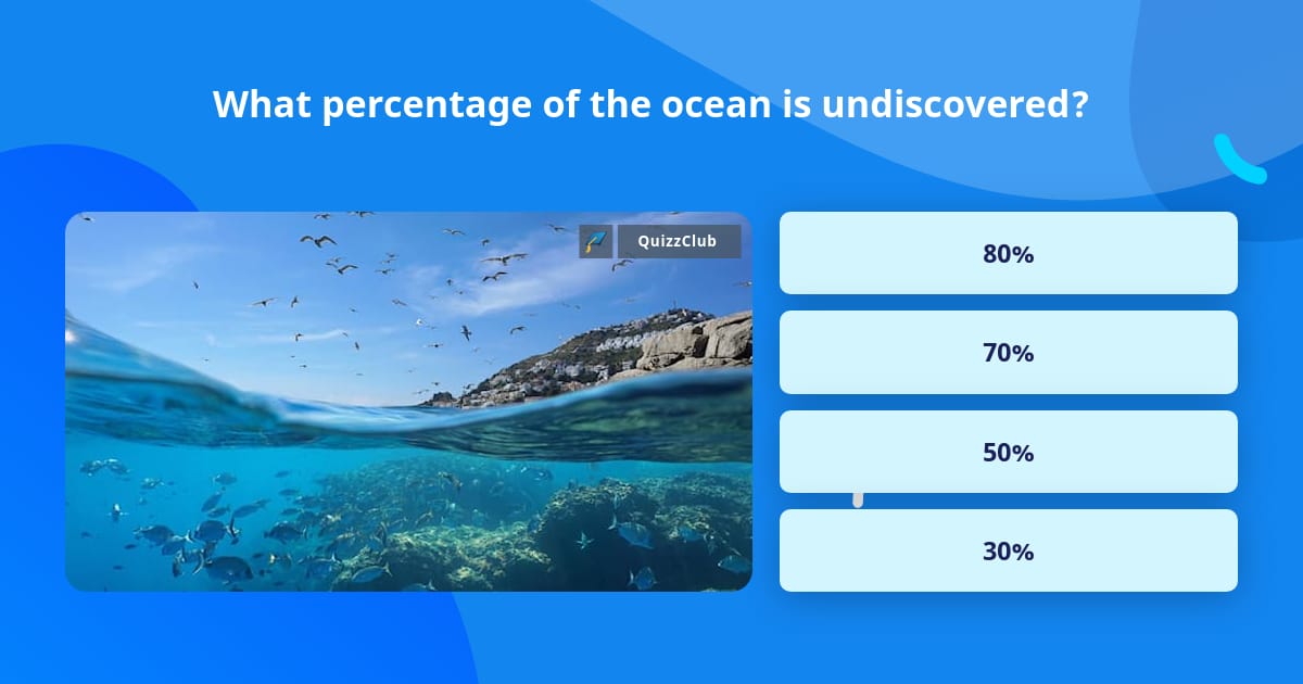 What percentage of the ocean is... | Trivia Answers | QuizzClub